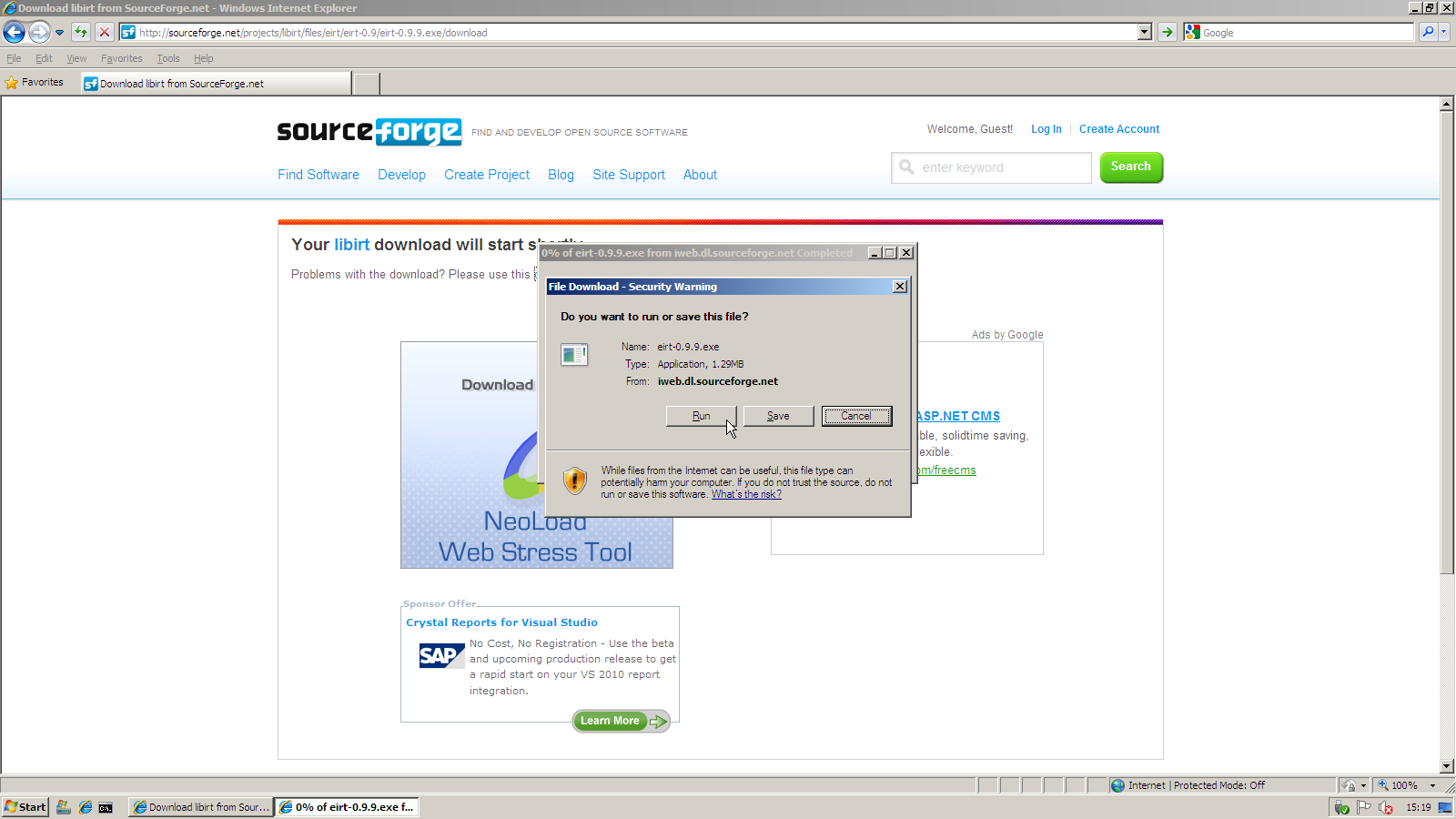 eirt install screenshots